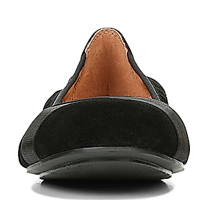 Vionic Women's Spark Maria Ballet Flat- Supportive Suede Walking Shoes That Include Three-Zone Comfort with Orthotic Insole Arch Support, Medium and Wide Fit Black 8 Medium US