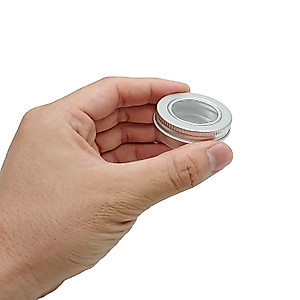 0.5 Ounce Aluminum Tin Jar 15 ml Refillable Containers Clear Top Screw Lid Round Tin Container Bottle 20 Pcs for Cosmetic,Lip Balm, Cream