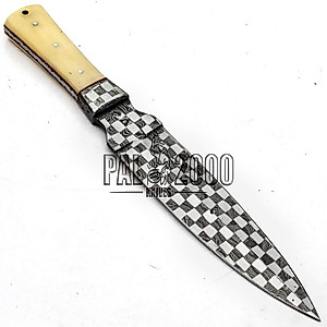 PAL 2000 KNIVES DAM-9719 Custom Handmade Forged Damascus Steel Fixed Blade Hunting Dagger Sharp Edge Knife With Sheath