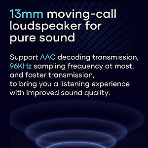 WAVEFUN Wireless Earbuds, T200 Bluetooth Headphones Semi-in-Ear Wireless Earphone Transparent Bluetooth Earbuds Deep Bass Music/Gaming Mode Clean Calls with Mic Premium Sound Headset