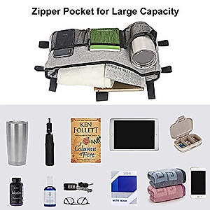 Update Walker Bag Hand Free Storage Bag Walker Attachment Handicap Basket Pouch for Rollator, Wheelchair, Folding Walkers (Grey)