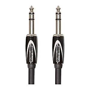 Roland Black Series Interconnect Cable, 1/4-Inch TRS to 1/4-Inch TRS, 15-Feet