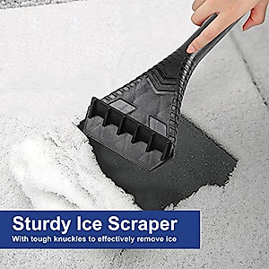 Rousytn 32" Extendable Ice Scraper Snow Brush, Snow Scraper Brush for Car Windshield, Detachable Snow Removal Tool with Foam Grip for Cars, Trucks, SUV