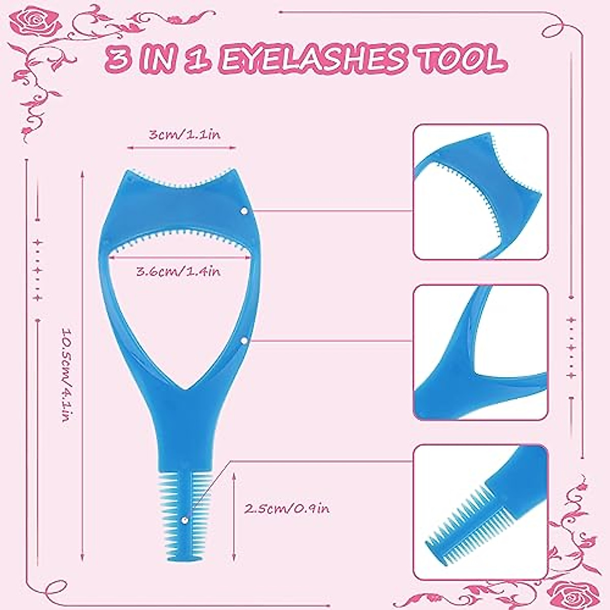 3 IN 1 Mascara Shield Lash Buddy Makeup Cosmetic Eyelash Tool Eyelash, Tool Upper Lower Eye Lash Mascara Shield Guard for Lashes Natural Look Make Up 3 Pack