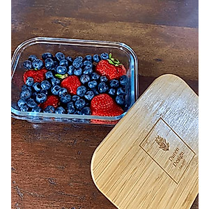 DurenDesign Airtight Glass Food Storage Container With Bamboo Lid, Lunch Box for Meal Prep, Eco-Friendly Kitchen Organization 640ml