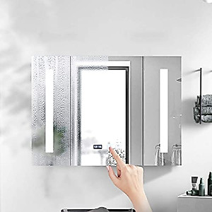 BDDIE Smart Bathroom Mirror Cabinet | Closet | Solid Wood Bathroom Mirror Anti-Fog Vanity Mirror | with Storage Compartment