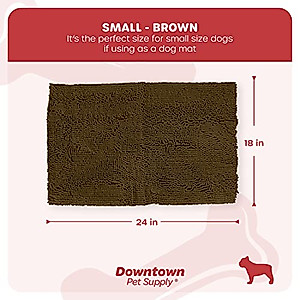 My Doggy Place - Microfiber Door Mat - Soft and Plush Pet Mat for Every Room of The House - Dirt and Water Absorbent Mat - Washer & Dryer Safe Non-Slip Mat - Brown - S - 18 x 24 in