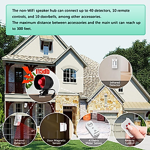 KERUI Standalone Home Office Shop Security Alarm System Kit,Wireless Loud Indoor/Outdoor Weatherproof Siren Horn with Remote Control and Door Contact Sensor,Motion Sensor,Up to 115db,NO WiFi/GSM/APP