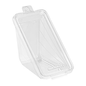 Restaurantware Tamper Tek 7.4 x 3.9 x 3.5 Inch Triangle Take Out Containers 100 Durable Sandwich To-Go Containers - Tamper-Evident Freezable Clear Plastic Sandwich Containers With Hinged Lids