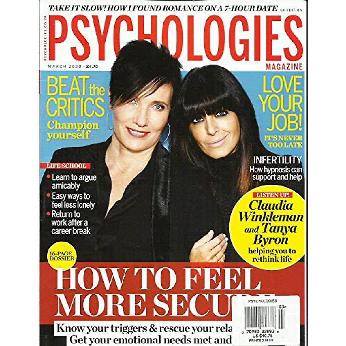 PSYCHOLOGIES MAGAZINE, HOW TO FEEL MORE SECUDE MARCH, 2020 ISSUE NO. 177