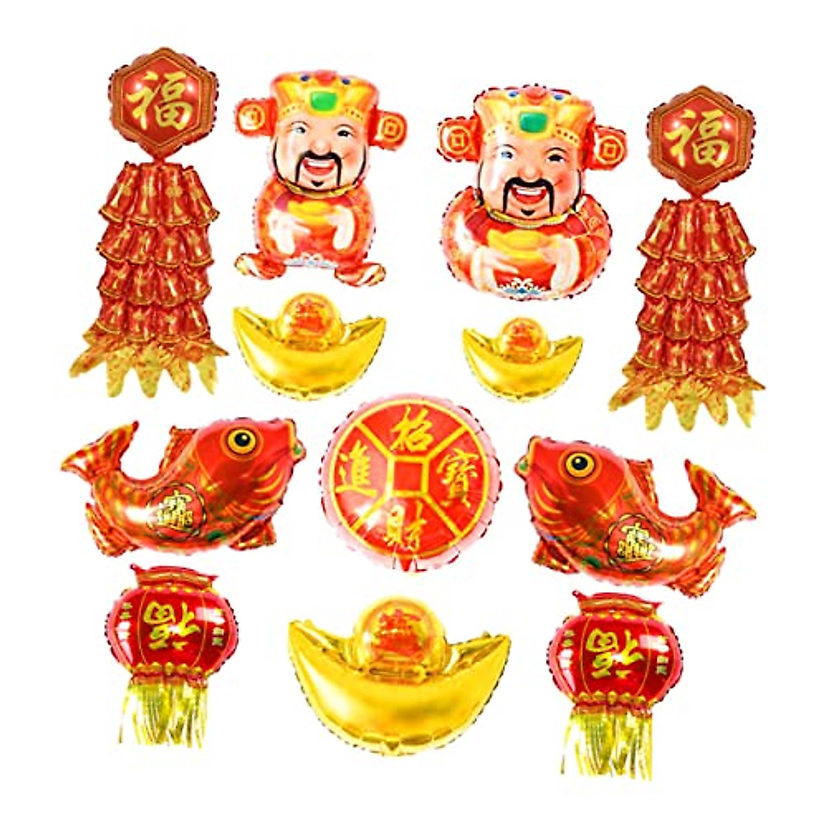 ABOOFAN 24 pcs 2021 Spring Festival Balloons fish balloons Chinese New Year party wall decoration red ballons red balloons foil balloons garland decor Party Decor Scene Layout Balloon Gift