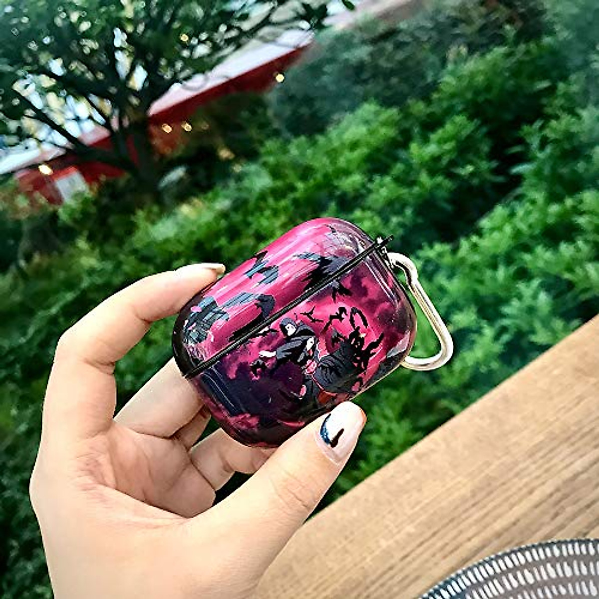 Air pod Pro Case, YAKFX Shockproof and Drop-Proof Luxury TPU Hard Protective Cover, IMD Fashion Pattern Printing, Air pod Pro Case Suitable for Everyone (TPU/Pro/Bat Itachi)