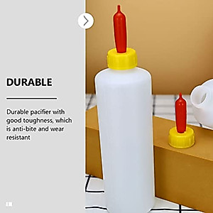 Goat Nipple and Bottles Set, 5 Sets Small Animal Milk Drink Pritchard Nipple for Goats 400 ml Lamb Nursing Bottles Feeding Bottle Kit for Feeding Sheep Goat Lamb Puppy (5 Bottles& 10 Nipples)