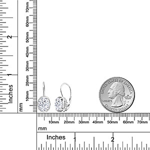 Gem Stone King 925 Sterling Silver White Moissanite Dangle Earrings For Women | 4.20 Cttw | Oval 9X7MM