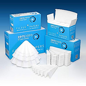 12.5 cm Fluted Filter Paper, Pre-Pleated (Folded), Qualitative Grade 1 - ZENPORE Medium Flow 125 mm (100 Discs)