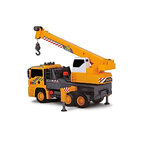 DICKIE TOYS Air Pump Action Mobile Crane Truck, 12", Yellow