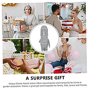 YARNOW Stone Statue Car Ornament Home Decorations Car Decoration Monolith Moai Figurine Easter Island Sculpture Moai Figurines Moai Ornaments Desktop Tiny Moai Statues Moai Grey Household