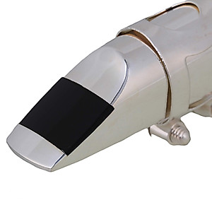 Yibuy Silver Brass #6 Nickel-plated E-flat Alto Saxophone Mouthpiece with Cap Ligature