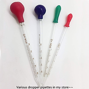 OESS Glass Graduated Dropper Pipettes with Blue Rubber Caps 10ml Pk/4