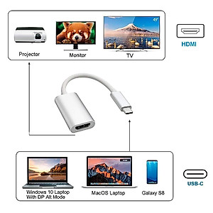 USB C to HDMI Adapter, Type C to HDMI Converter (Thunderbolt 3 Compatible) 4K@30Hz for MacBook Pro, Google Chromebook Pixel,Dell XPS Samsung Galaxy S8/9/10Note 8/9, iMac and More