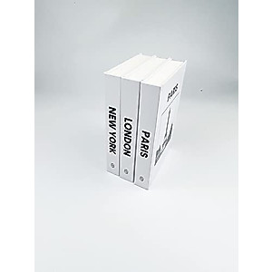 RG Custom Works - Decorative Books - (3 Piece Set) - Timeless, Minimalist, Sleek Design - Paris/London/New York Set - Blank Pages