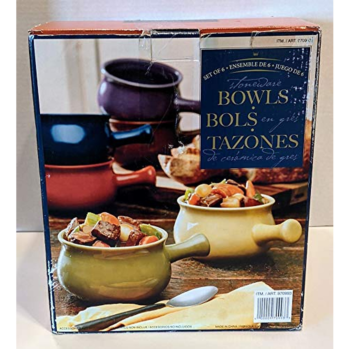 Stonewear Bowls 6 Piece Ceramic Soup Bowl Set, Multicolor