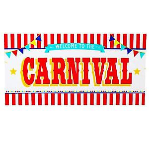 Carnival Circus Banner - "Welcome To The Carnival" background - Carnival Backdrop For Carnival Theme Party Decoration Supplies - Carnival Decor Sign - 6 Ft