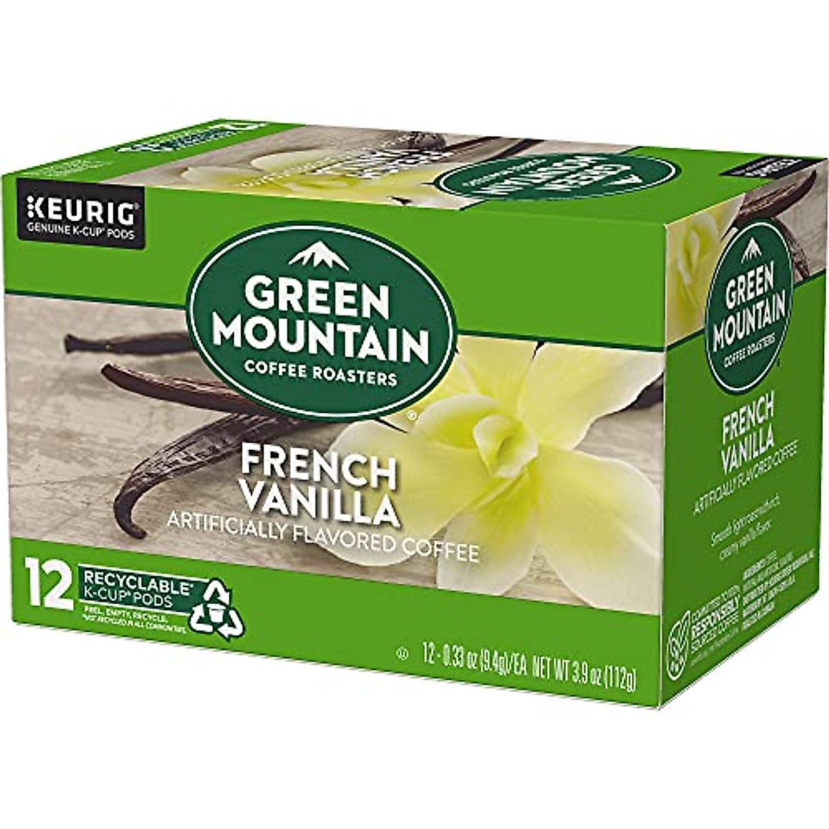 Green Mountain Coffee Roasters French Vanilla Keurig Single-Serve K-Cup pods, Light Roast Coffee, 12 Count