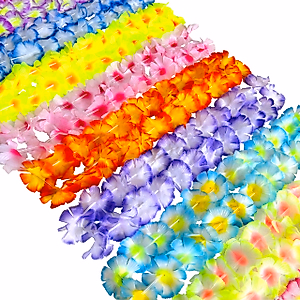 swufelKu Hawaiian Luau Leis 50PCS for Adults and Kids Party Favour Supplies Decoration