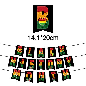 Black History Month Party Banner Plus Black History Month Party Cake Topper and Patrty Latex Ballons for Black History Month Party Decorations Party Supplies