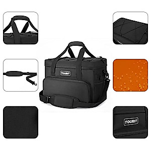 TOURIT Cooler Bag 46-Can Insulated Soft Cooler Portable Cooler Bag 32L Lunch Coolers for Picnic, Beach, Work, Trip, Black