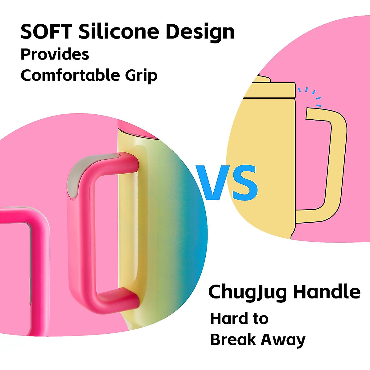 40 oz Tumbler with Handle and Straw Lid, Reusable Leak-Proof Insulated Tumblers, Stainless Steel Coffee Tumbler Cups, Travel Mug for Home Office, Keep Cold 34Hrs, Cup Holder Friendly(Pink Panther)