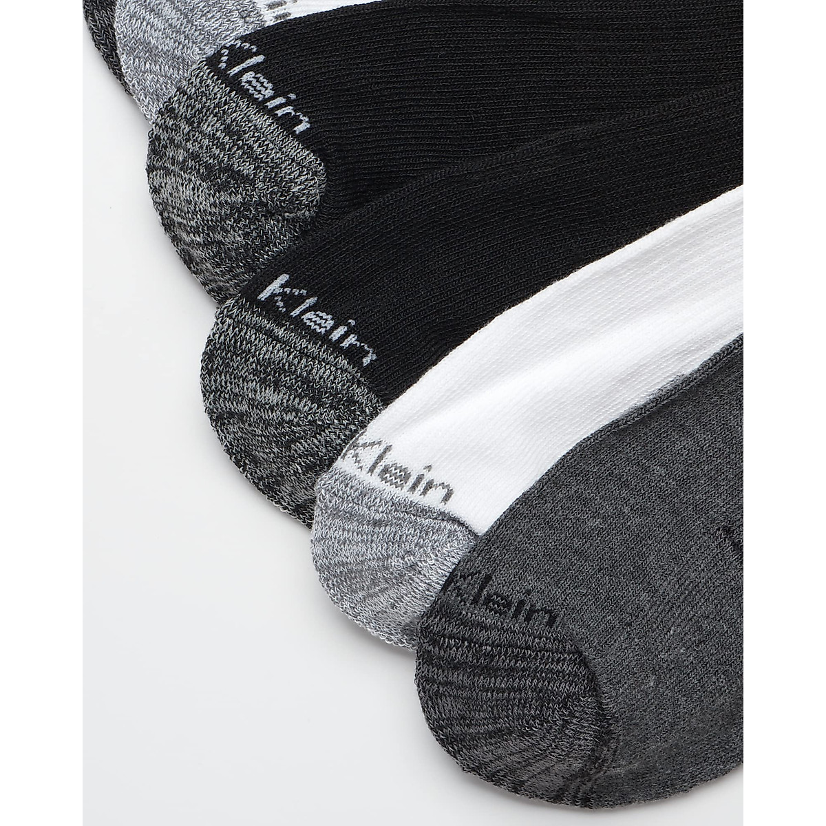 Calvin Klein Men's Quarter Socks - 6 Pack Soft Cushioned Athletic Ankle Socks for Men - Breathable Men's Sports Socks, Size 7-12, Black/White/Grey