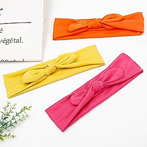 Huachi 12 Pack Bow Headbands for Women Headwraps Hair Band Knotted Headband Rabbit Ears Stretchy Turban Head Wraps Fashion Sport Cute Hair Accessories