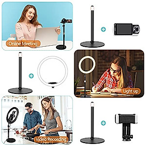 Sensyne Desktop Ring Light for Video Conference Lighting, 10" Ring Light with Stand for Computer Zoom Meetings, Laptop Ring Light for Video Recording/Live Streaming/Make Up/Online Video Call