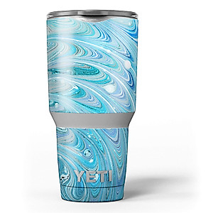 Design Skinz Mixed Blue Oil - Skin Decal Vinyl Wrap Kit Compatible with The Yeti Rambler Cooler Tumbler Cups