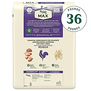 Nutro Max Adult Large Breed Dry Dog Food with Farm-Raised Chicken, 36 lb. Bag