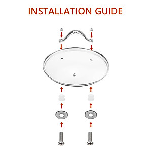 Pastlla 7 Inch Universal Tempered Glass Pot Lid Glass Covers with Stainless Steel Handle for Frying Pan Wok Pot Skillet