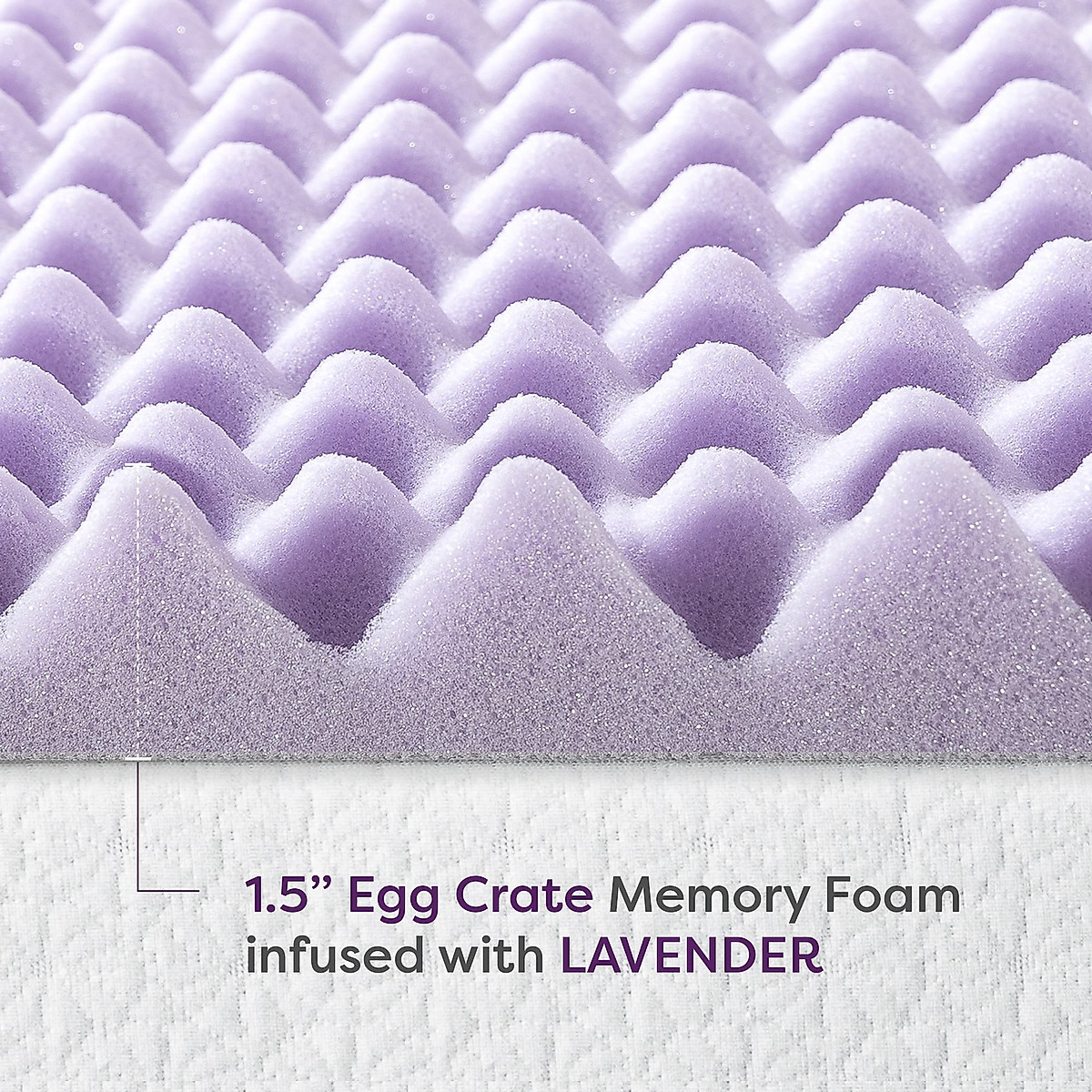 Best Price Mattress 1.5 Inch Egg Crate Memory Foam, Soothing Lavender Infusion, Twin Mattress Topper (ECMF-LV1.5T)