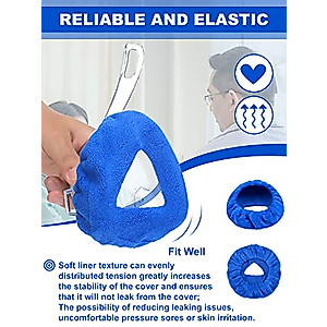 24 Pack Mask Liners Full Face Reusable Soft Mask Covers Reduce Air Leaks and Blisters Washable Cushion Covers Compatible with Most Full Face Masks (Blue)