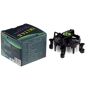 ThermalFly Delta 6 CPU Cooler for Intel Sockets LGA1200/LGA775/LGA1150/LGA1151/LGA1155/LGA1156, 90mm 4Pin PWM Fan, up to 100W Cooling Power, Pre-Applied High Performance Grease, for Desktop Computer