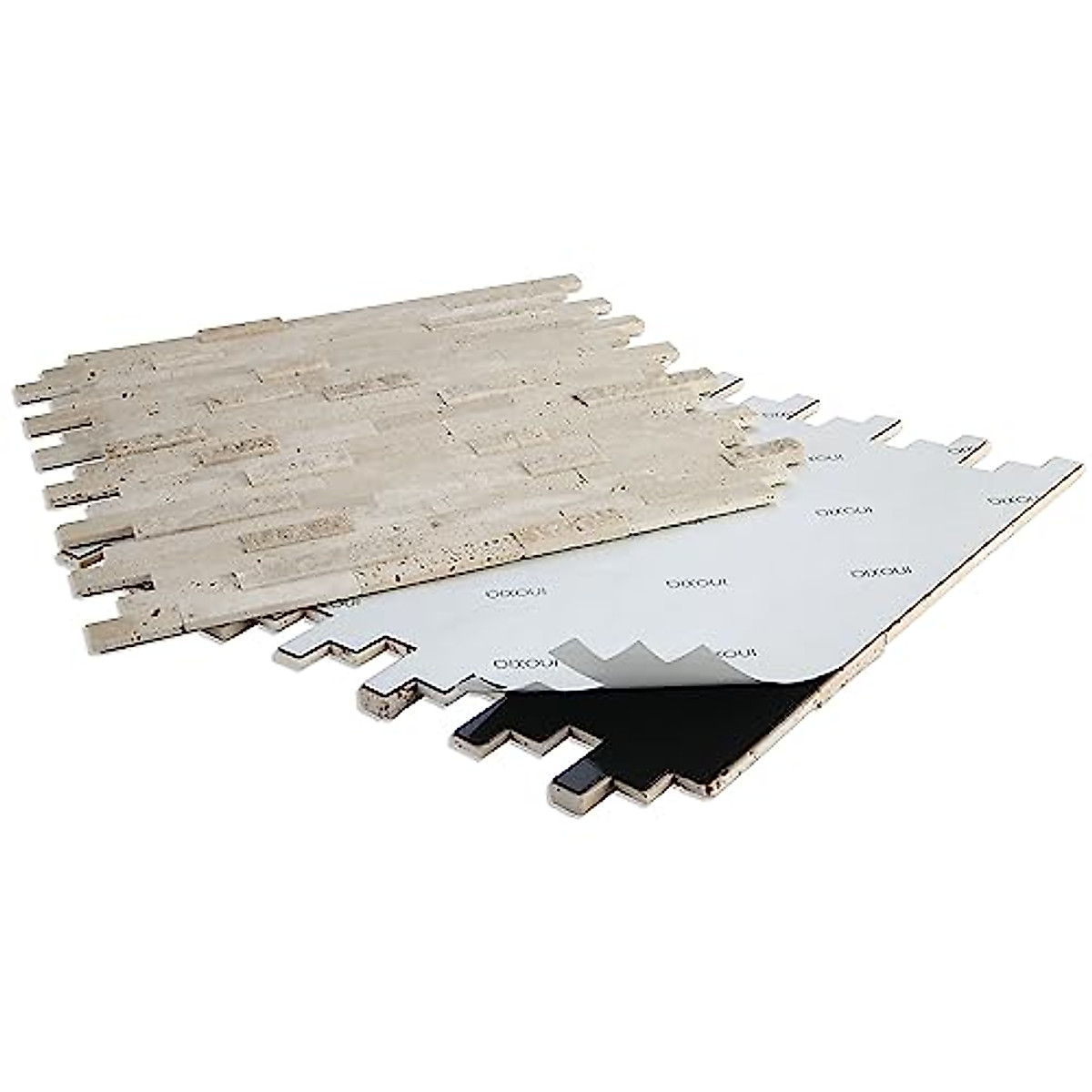 SpeedTiles CAIRO Timeless Natural Stone Tiles - Modern Peel & Stick Marble Tiles for Kitchen Backsplash, Fireplace, Interior Wall - 3X Faster Installation with No Mortar, No Grout - 6-Pack (5.68 sqf)