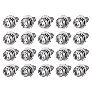 uxcell M3 x 6mm Stainless Steel Phillips Pan Head Machine Screws Bolts Combine with Spring Washer and Plain Washers 20pcs