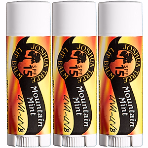 Joshua Tree Mountain Mint SPF 15 Organic Lip Balm (Pack of 3)