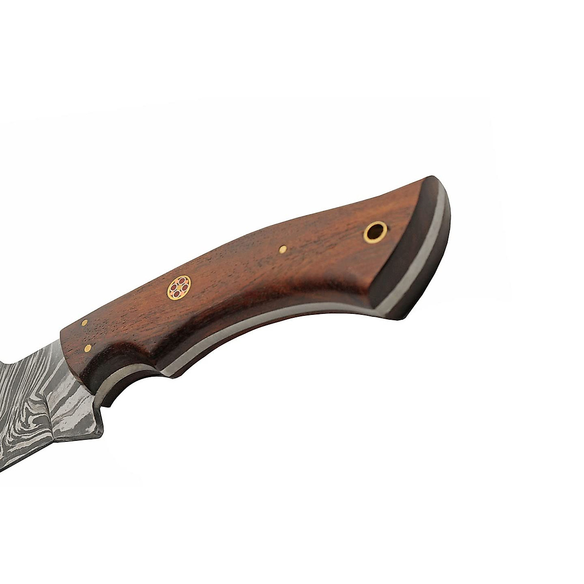 Damascus Steel Drop Point | Wood Handle 9.5" Hunting Knife