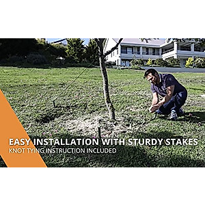 Complete Tree Stake Kit with Stakes, Supports, and Improved Rope - Ideal for Tree Staking, Straightening, and Support