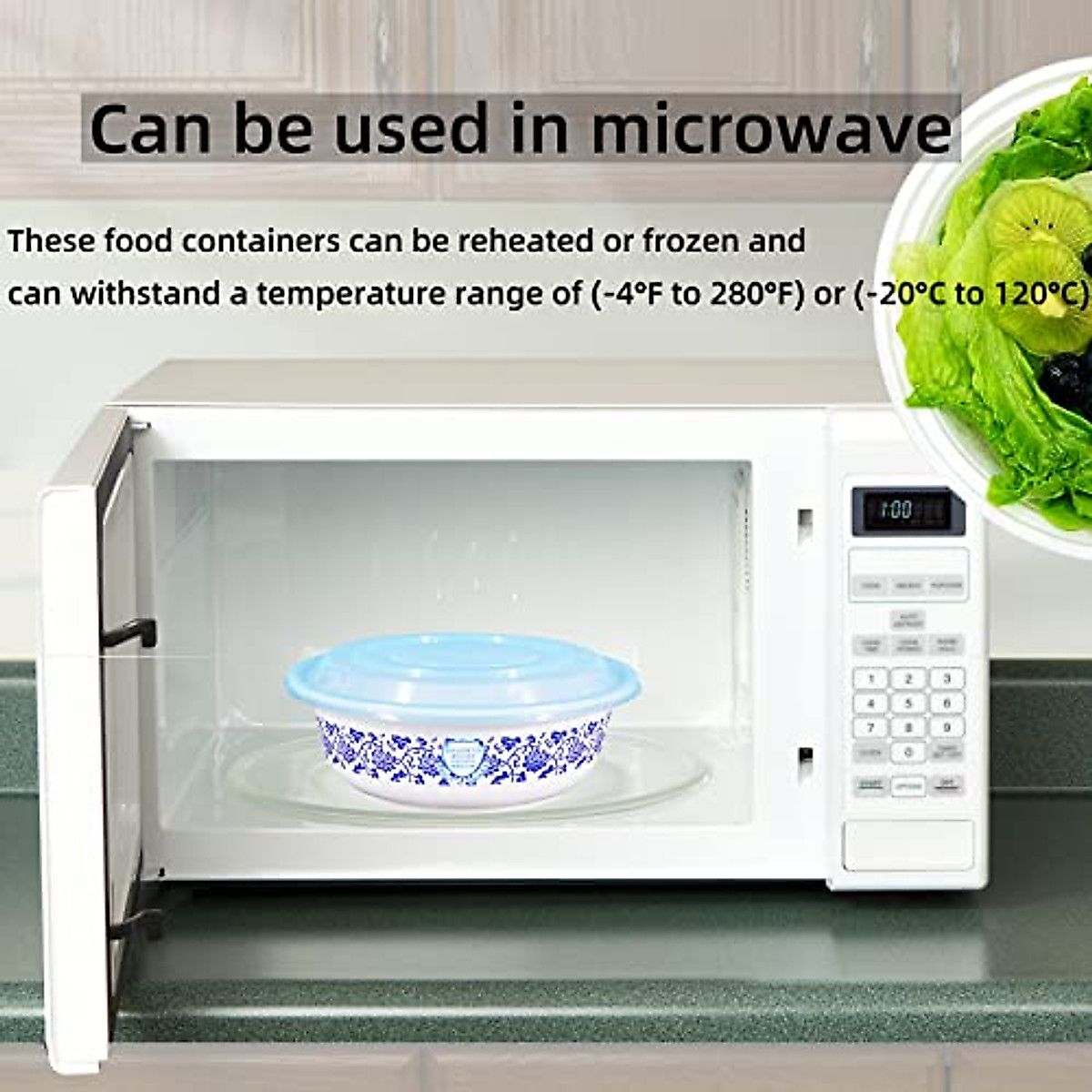 Zhongzheng (24oz) Round Meal Prep Containers,Plastic Meal Prep Bowls with Lids,Reusable Food Storage Containers,Disposable salad bento box sets,Stackable, Microwaveable, Fridge Safe.（25 Sets）