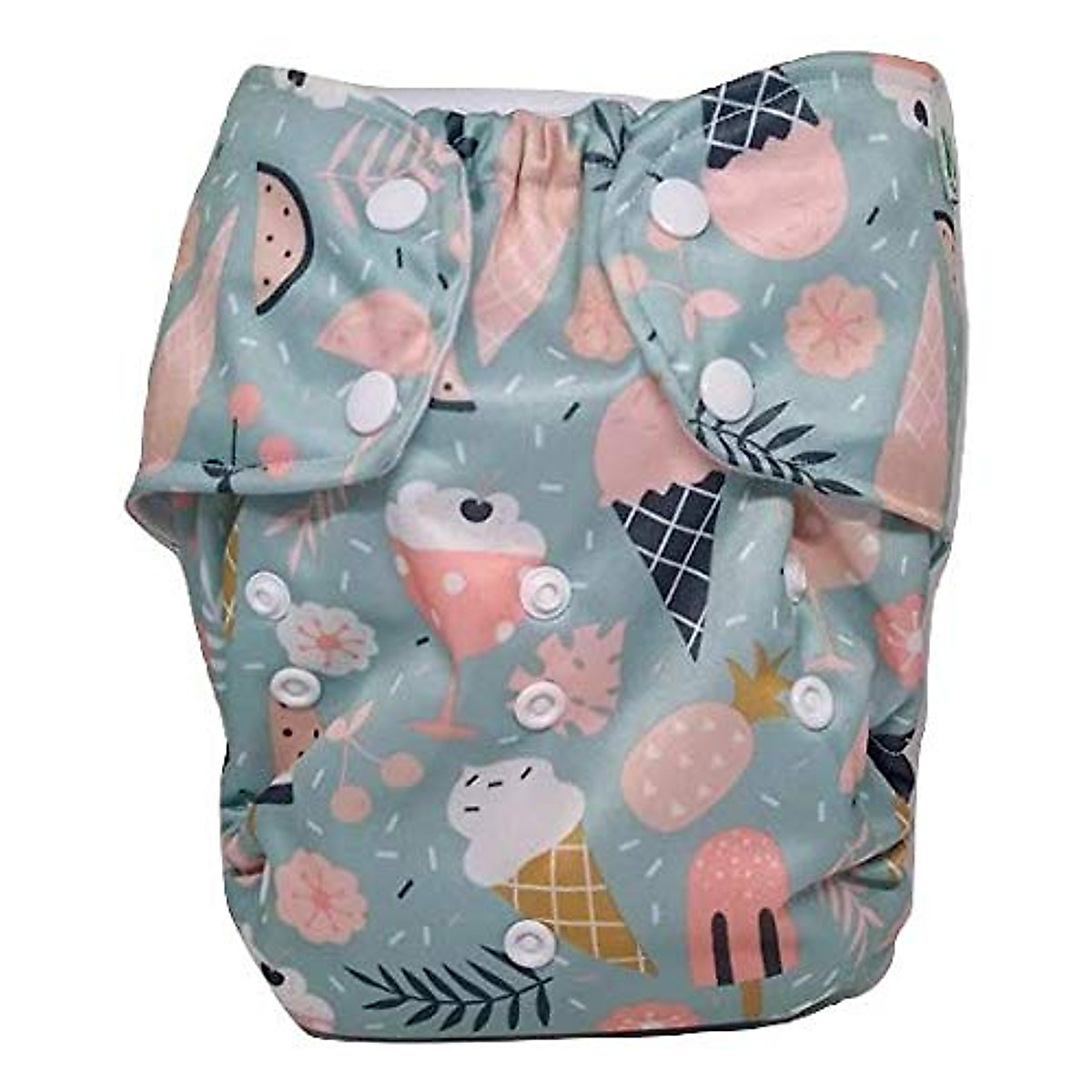 Kijani Baby XL Cloth Diaper Cover for Big Kids 30-70 Pounds, Reusable Cloth Nappy for Children 13-30 Kgs (Ice Cream)
