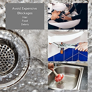 BaraBara Kitchen Sink Strainer, Stainless Steel Sink Drain Strainer, Kitchen Sink Strainer Basket, 6 Pieces Ideal for Kitchen, Bathroom, Shower Room.