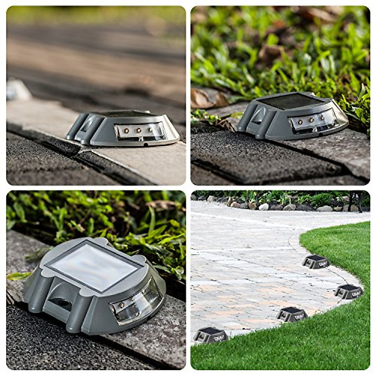 SUNWIND Blue Solar LED Lights - 4 Pack Solar Deck Lights Blue Marker Solar Lights Outdoor for Garden, Driveway, Pathway, Patio